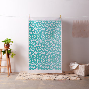 Turquoise Leopard Animal Print Fabric | Zazzle
