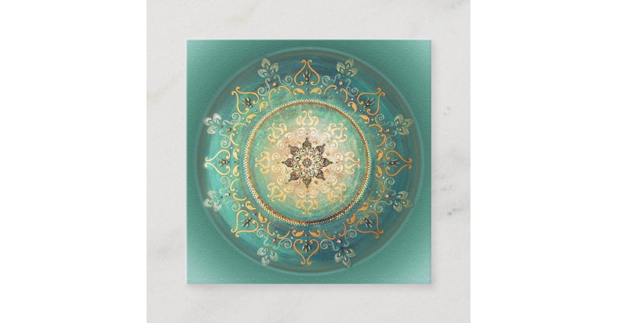 Turquoise Mandala - Enclosure Card, Greeting, | Zazzle