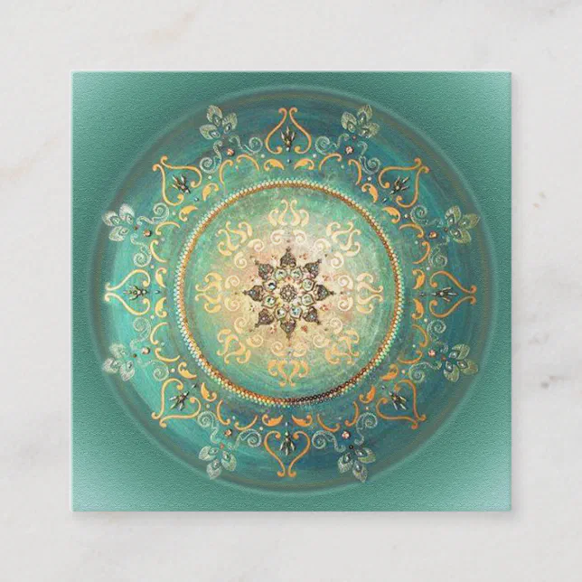 Turquoise Mandala - Enclosure Card, Greeting, | Zazzle