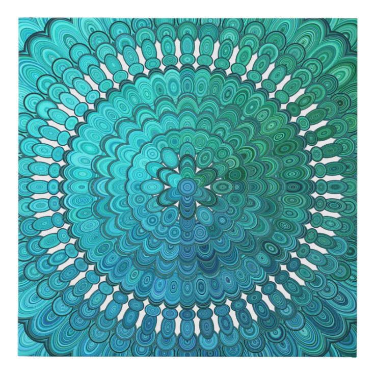 Turquoise Mandala Faux Canvas Print | Zazzle