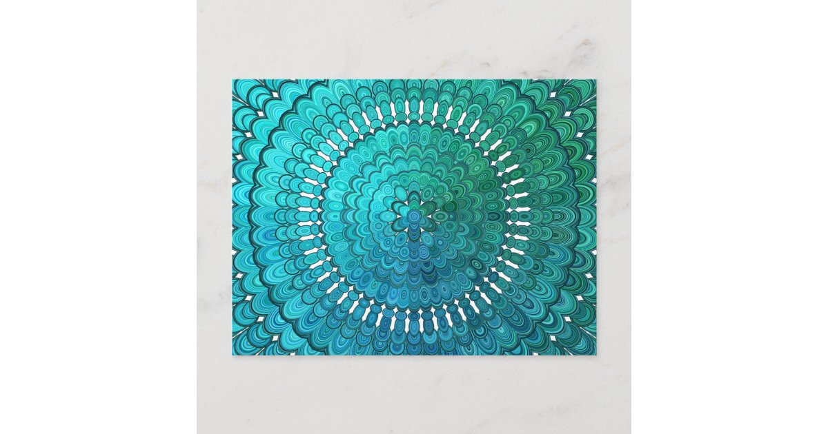 Turquoise Mandala Postcard | Zazzle