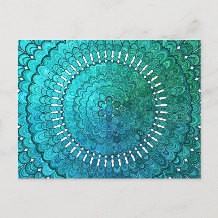 Turquoise Mandala Postcard | Zazzle.com