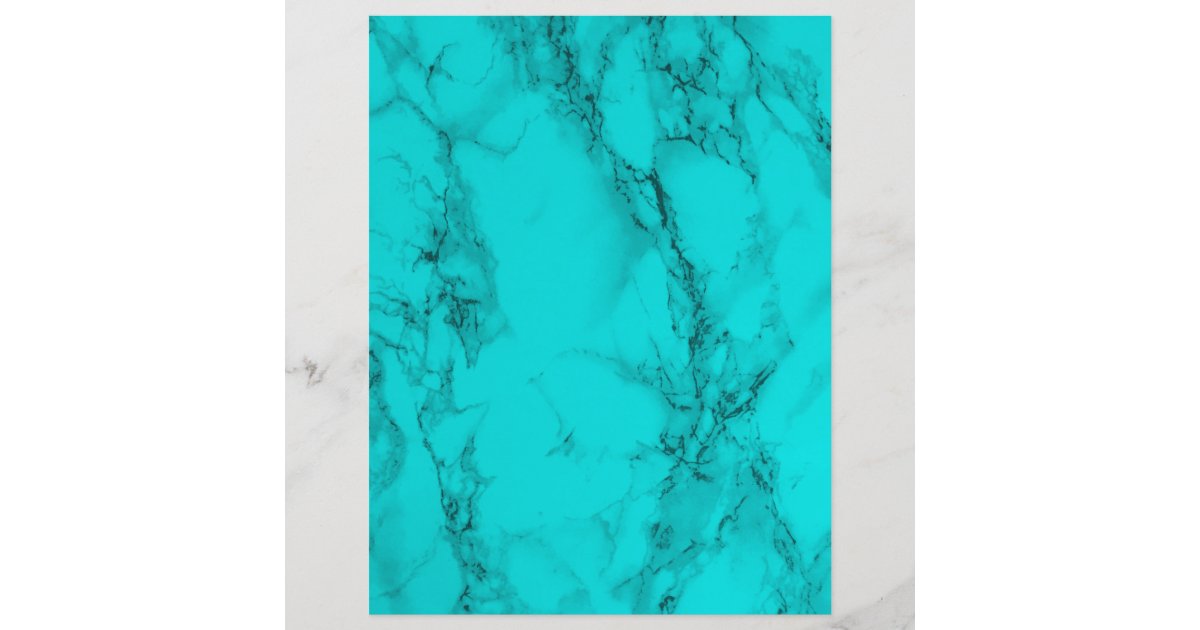 Turquoise Marble Scrapbook Paper | Zazzle