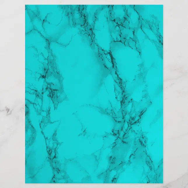 Turquoise Marble Scrapbook Paper | Zazzle