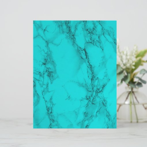 Turquoise Marble Scrapbook Paper | Zazzle