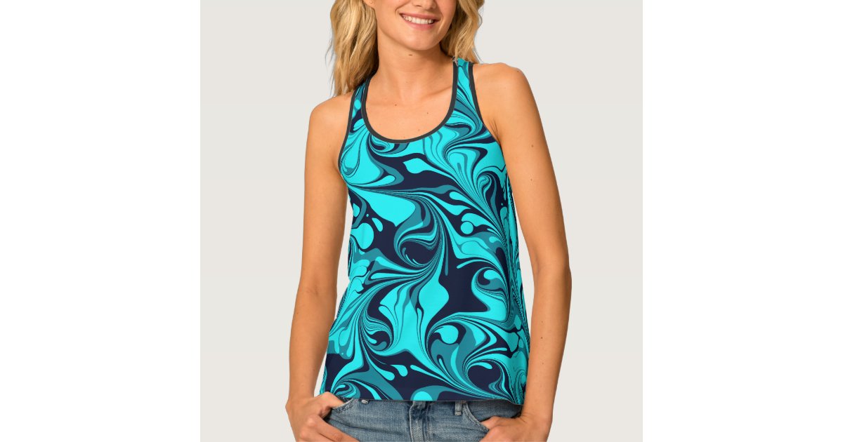 Turquoise Marble Tank Top | Zazzle