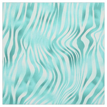 Turquoise Zebra Animal Print Fabric | Zazzle