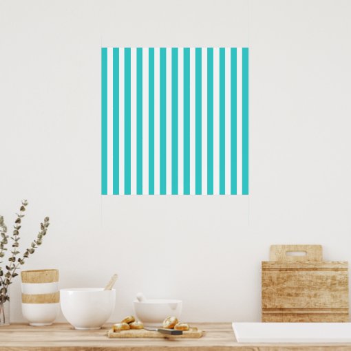 Turquoise Modern Stripes Poster | Zazzle