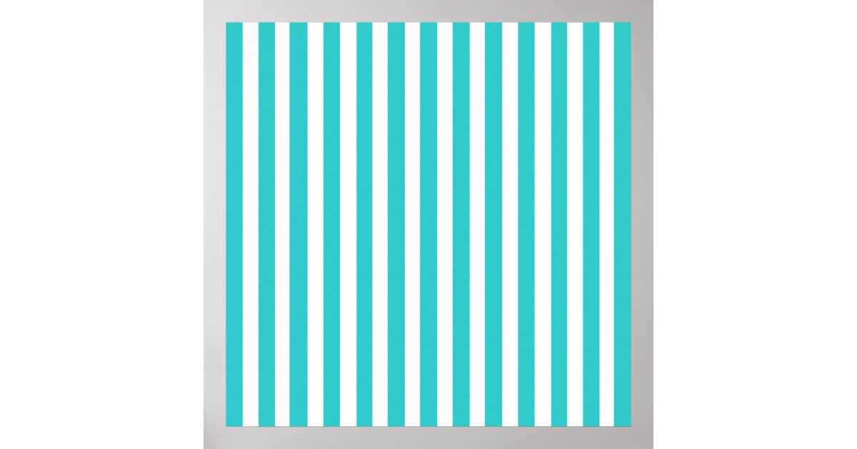 Turquoise Modern Stripes Poster | Zazzle