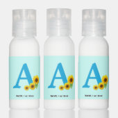 Turquoise Monogram & Sunflowers on Light Blue Hand Lotion | Zazzle