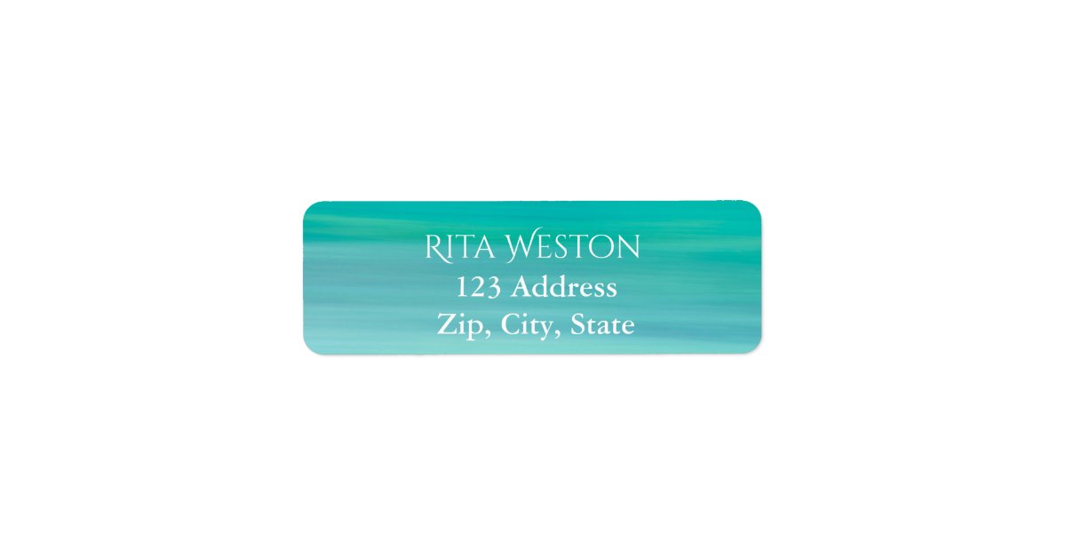 Turquoise ocean sea water address return label | Zazzle