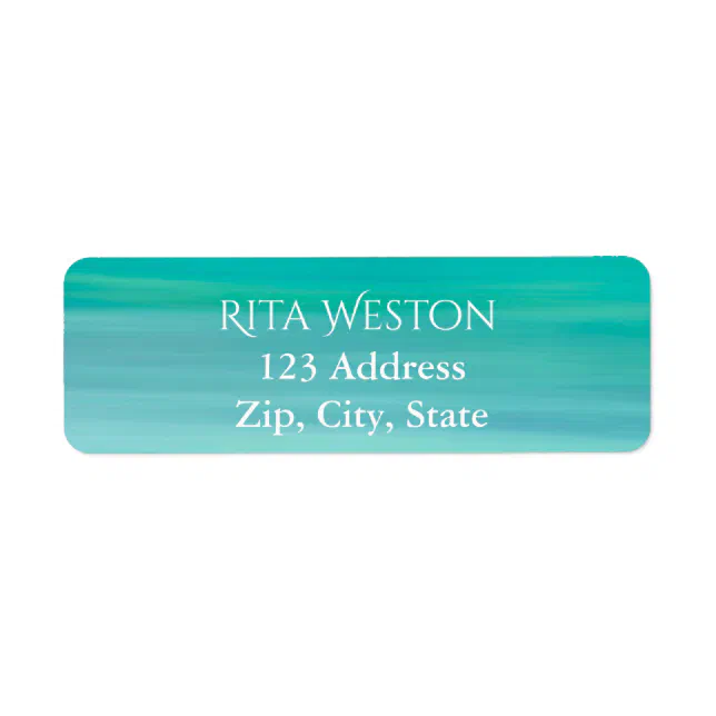 Turquoise ocean sea water address return label | Zazzle