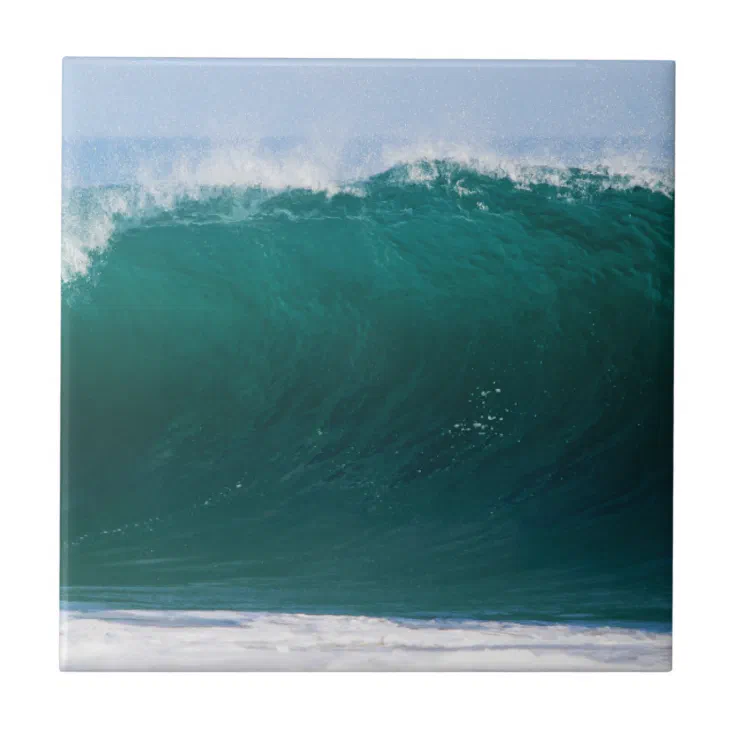 Turquoise Ocean Wave Ceramic Tile | Zazzle