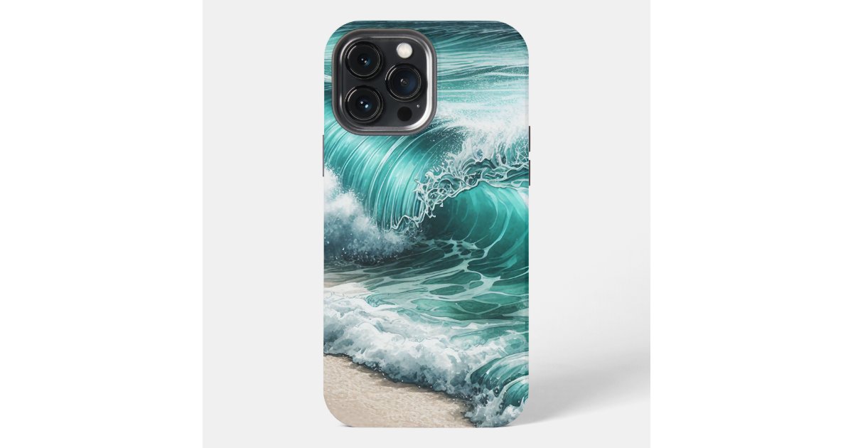 Turquoise Ocean Wave iPhone Case | Zazzle