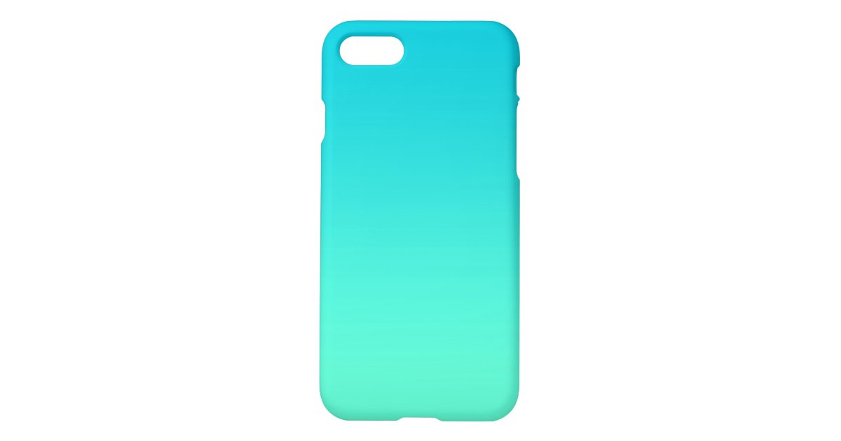 Turquoise Ombre iPhone Case | Zazzle