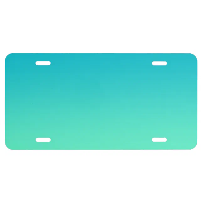 “Turquoise Ombre” License Plate | Zazzle