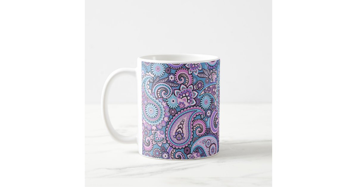 Turquoise Paisley Coffee Mug | Zazzle