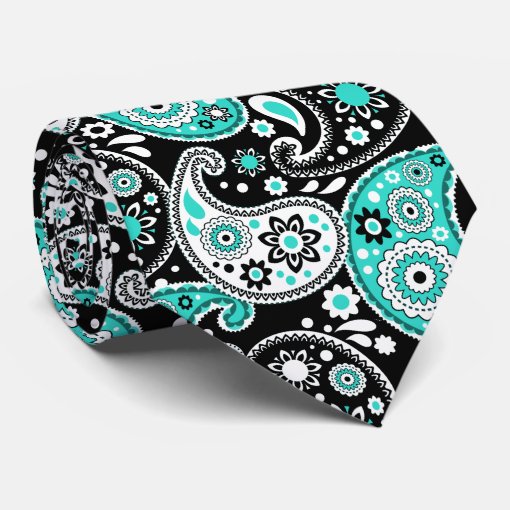 Turquoise Paisley Fancy Country Western Rancher Neck Tie | Zazzle