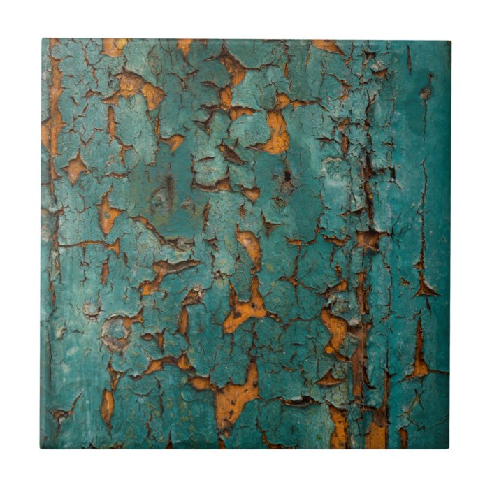 Turquoise Peeling Paint Texture Tile | Zazzle.com