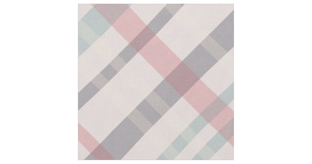 turquoise pink purple plaid pattern fabric | Zazzle