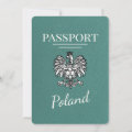 Turquoise Poland Passport Wedding Invitation | Zazzle