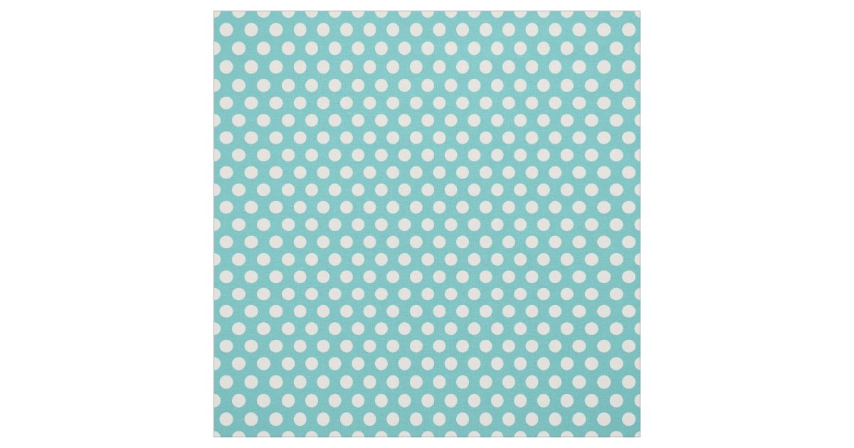 Turquoise Polka Dots Fabric | Zazzle