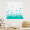 Turquoise poppies Poster | Zazzle