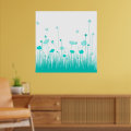 Turquoise poppies Poster | Zazzle