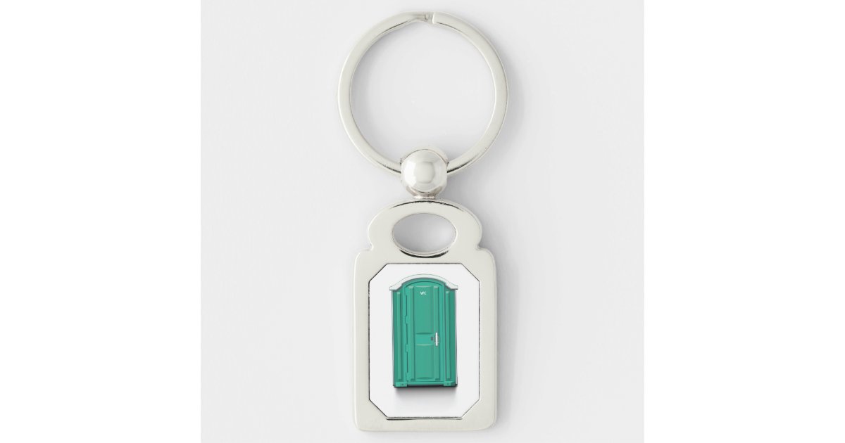 Turquoise Portable Toilet Keychain | Zazzle