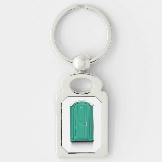 Turquoise Portable Toilet Keychain | Zazzle