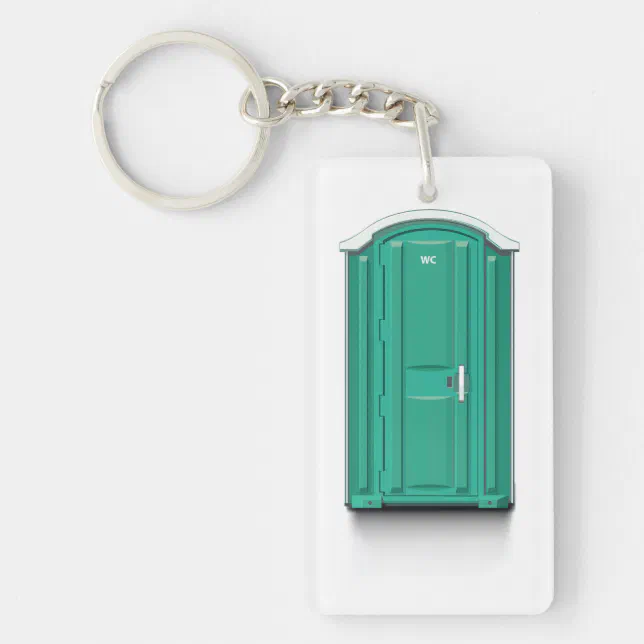 Turquoise Portable Toilet Keychain | Zazzle