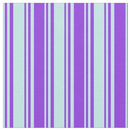 Turquoise and Purple Colored Stripes Pattern Fabric | Zazzle