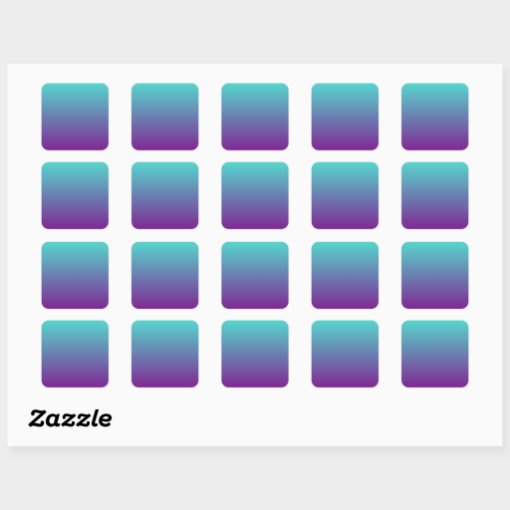 Turquoise Purple Ombre Square Sticker | Zazzle