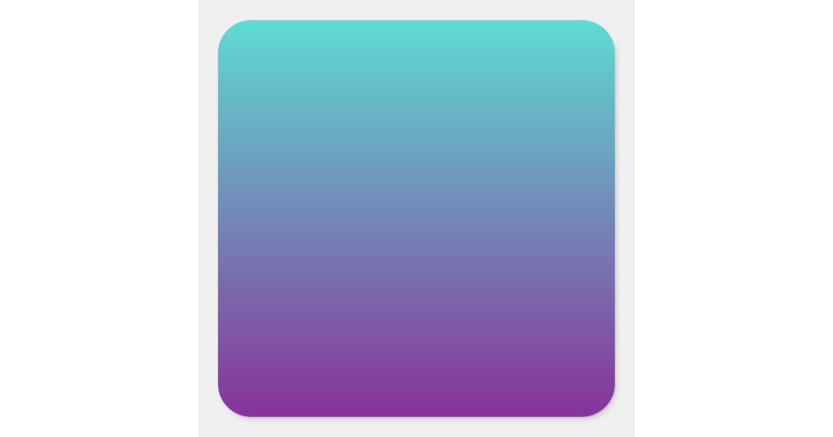 Turquoise Purple Ombre Square Sticker | Zazzle