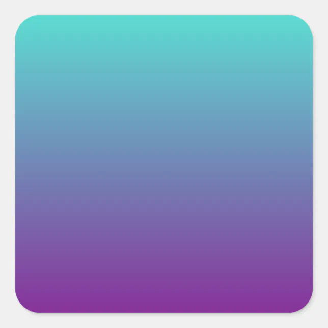 Turquoise Purple Ombre Square Sticker | Zazzle