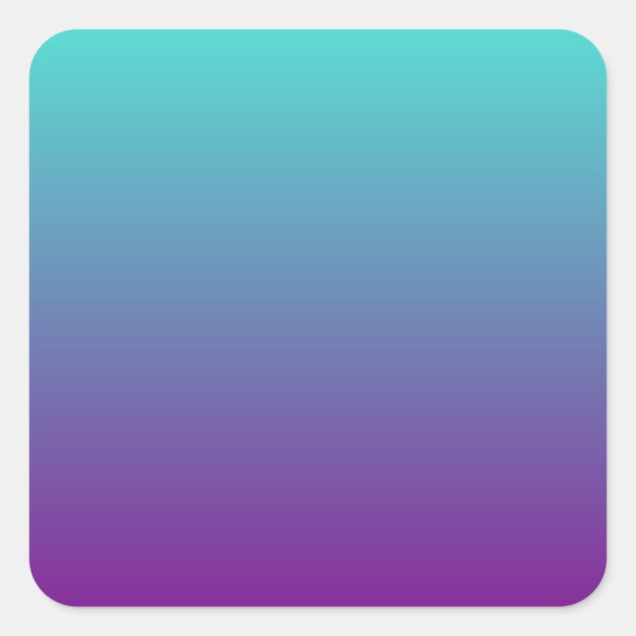 Turquoise Purple Ombre Square Sticker | Zazzle.com