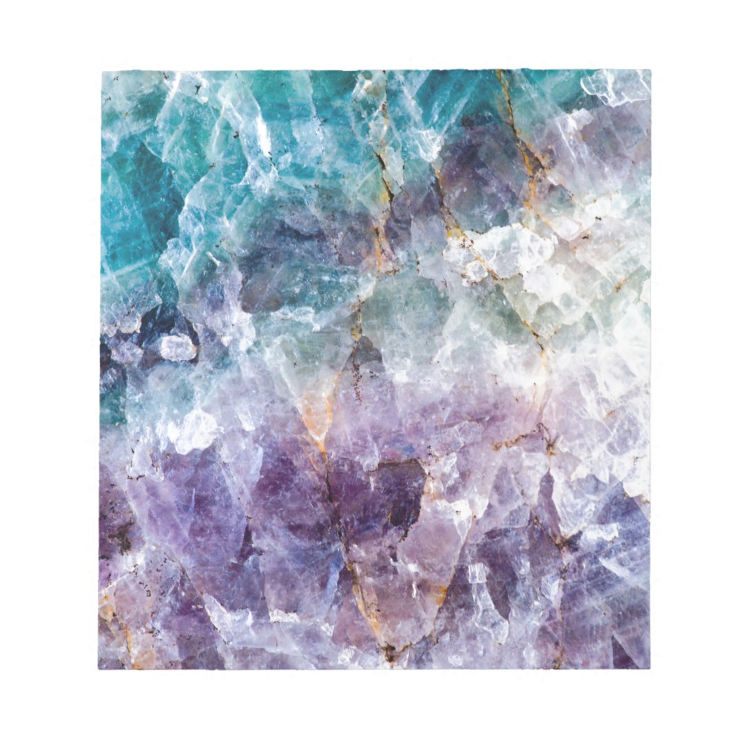 Turquoise & Purple Quartz Crystal Notepad | Zazzle