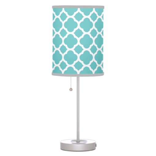 Turquoise Quatrefoil Table Lamp | Zazzle