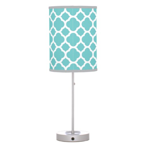 Turquoise Quatrefoil Table Lamp | Zazzle