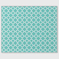 Turquoise Quatrefoil Trellis Pattern WrappingPaper | Zazzle