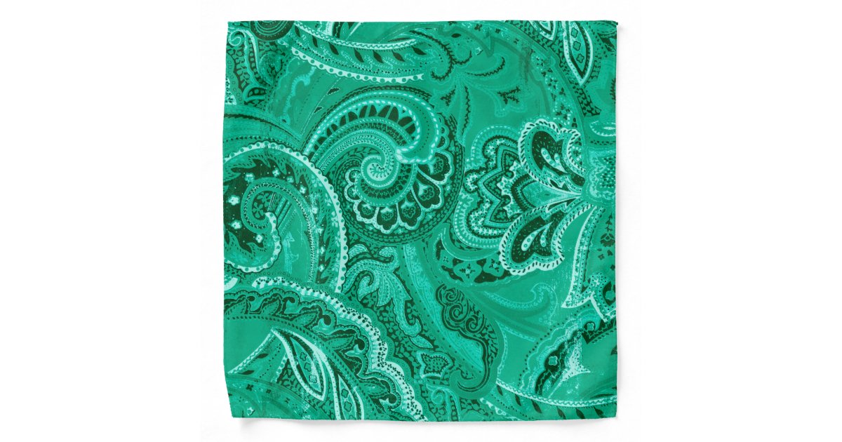 Turquoise Retro Paisley Bandanna/Bandana Bandana | Zazzle