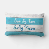 Turquoise Sandy Toes Salty Kisses Pillow | Zazzle