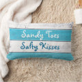 Turquoise Sandy Toes Salty Kisses Pillow | Zazzle