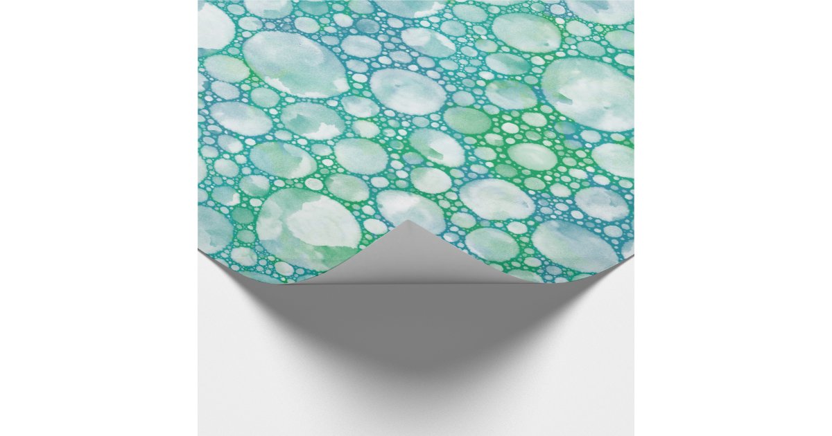 Turquoise Sea Foam Wrapping Paper | Ocean Bubbles | Zazzle