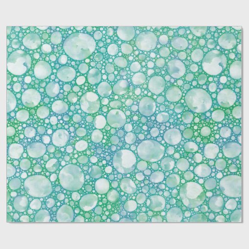 Turquoise Sea Foam Wrapping Paper | Ocean Bubbles | Zazzle