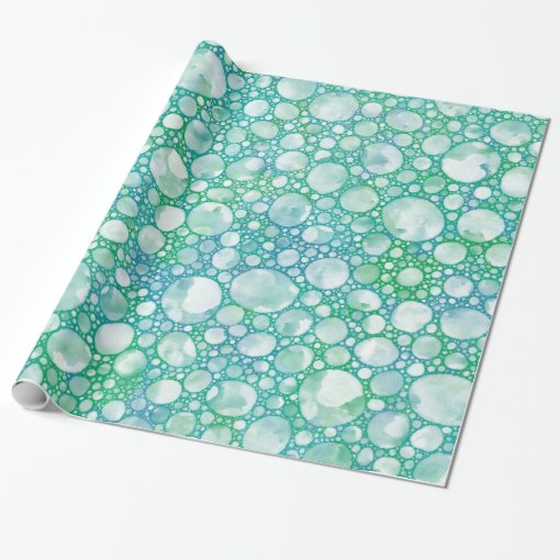 Turquoise Sea Foam Wrapping Paper | Ocean Bubbles | Zazzle