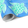 Turquoise Sea Turtle Wrapping Paper | Zazzle