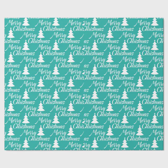 Turquoise Simple Christmas Tree Wrapping Paper | Zazzle