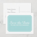Turquoise Simply Elegant Save the Date Postcard | Zazzle