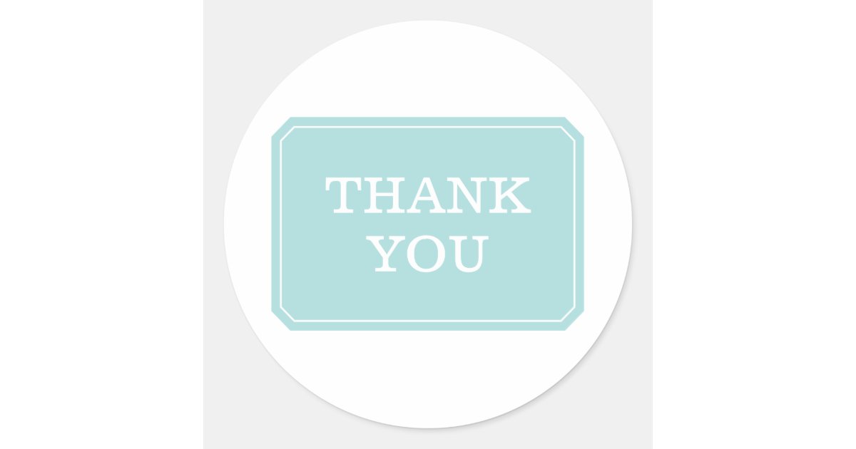 Turquoise Simply Elegant Thank You Stickers | Zazzle